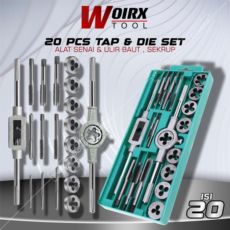 Tap Die Set 20 PCS Alat Snai dan Tap Ulir Mur Baut Alat Senai WOIRX ...