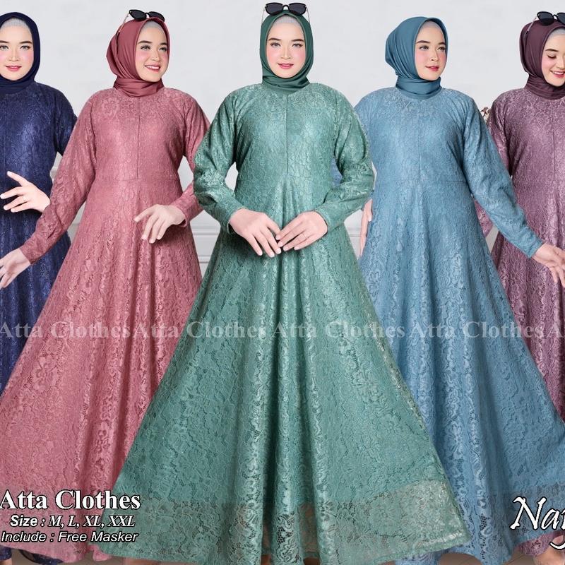 Gamis brukat Nayyara - Shop | Tokopedia