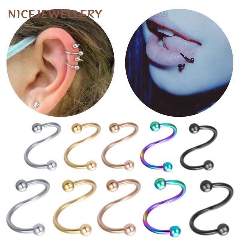 Cincin Hidung Berpintal, Cincin Labret Punk, Subang Stud Keluli ...