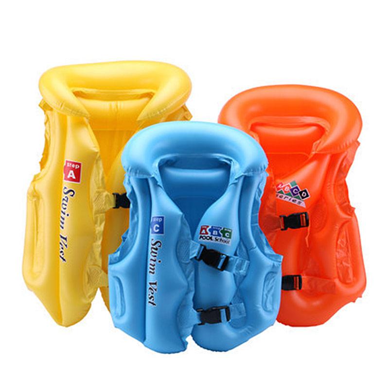 Kids Baby Life Jackets Inflatable Swim Vest PVC Children Assisted ...