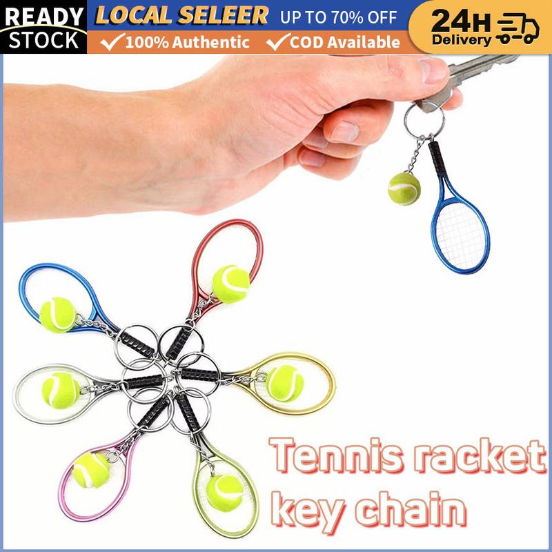 Mini Tennis Ball Racket Pendant Keychain Cute Sport Creative - TikTok ...