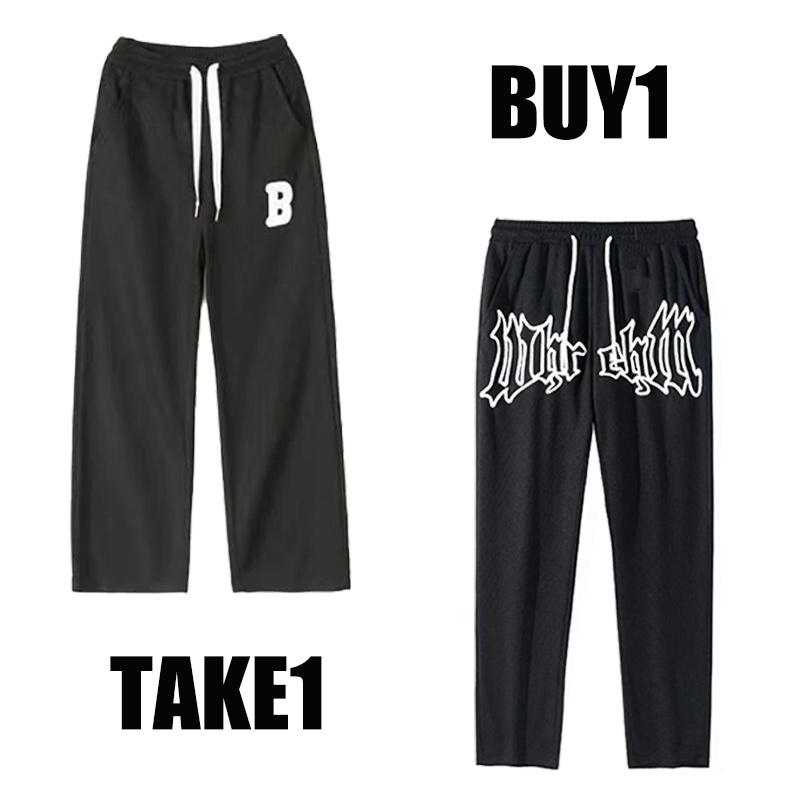 SUKARainbow BUY1 TAKE1 English letter pants B line pants Vintage ...