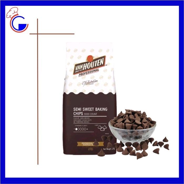 Van Houten Semi Sweet Baking Choco Chips Repack-100Gr Chocolate Cokelat ...