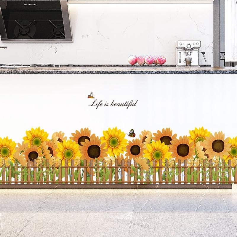 Pelekat Dinding Lutsinar, Reka Bentuk Rama-rama Pastoral dan Bunga ...