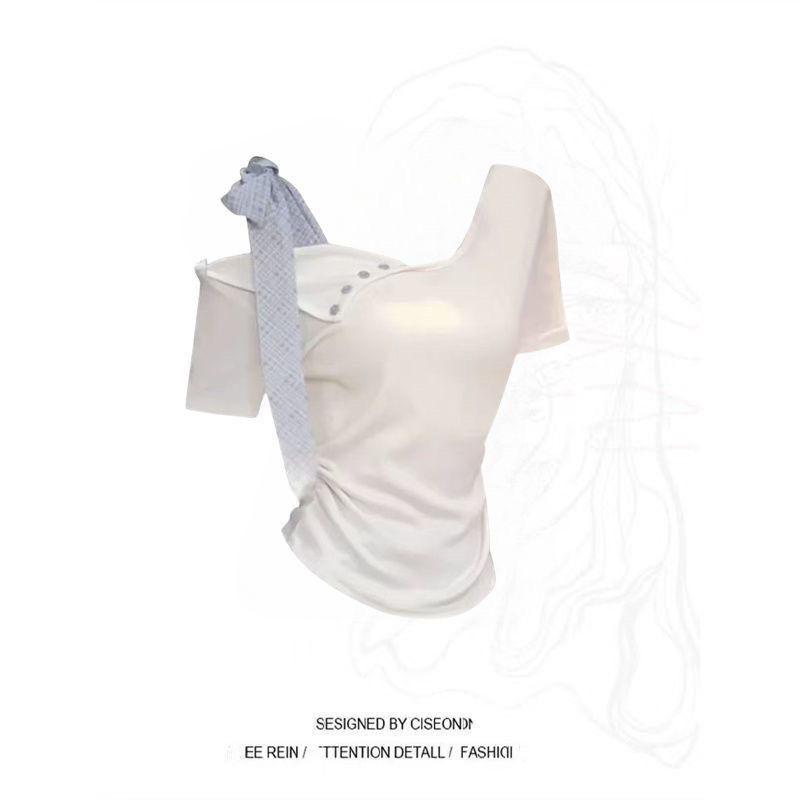 Baju-T Kolar Peter Pan, Dikait, Gaya Perancis, Ketibaan Baru - TikTok ...