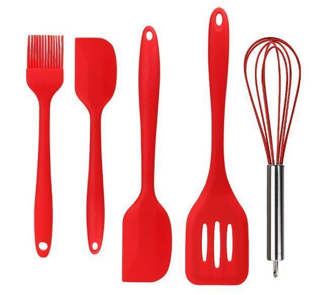 5pcs Non-toxic Anti-slip Kitchen Spatulas Flexible Baking & Cooking ...