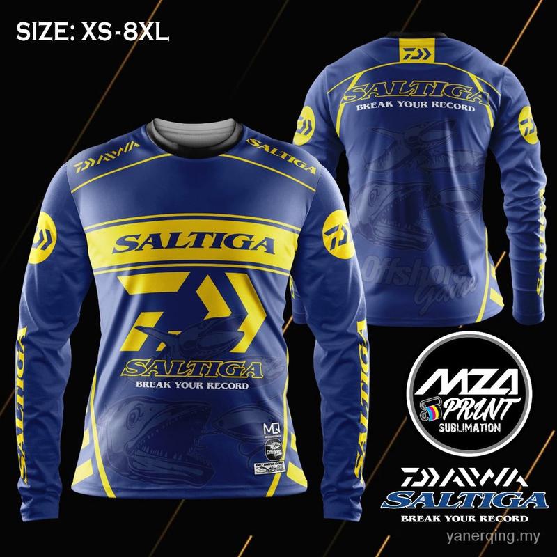 Sublimasi Jersi Edisi Saltiga, DAIWA, Pakaian Anti-UV, Baju Pancing ...