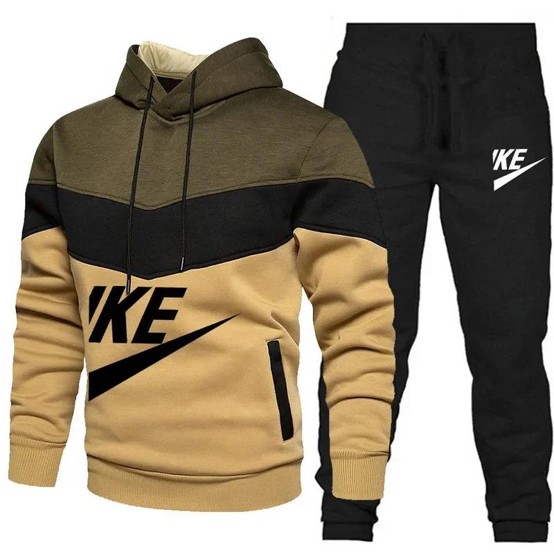 Baju Olahraga Lelaki Sut Joging Kasual Set Luar Hoodie Zip Seluar ...