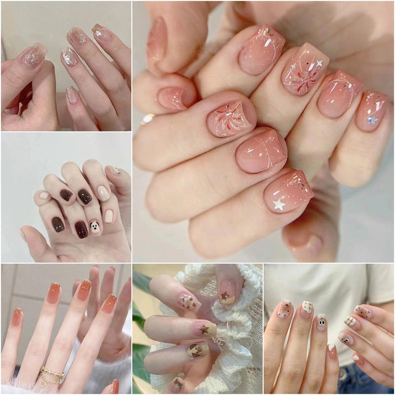 Korean Version Skin-Friendly Color Cute Princess Fake Nails 24 - TikTok ...