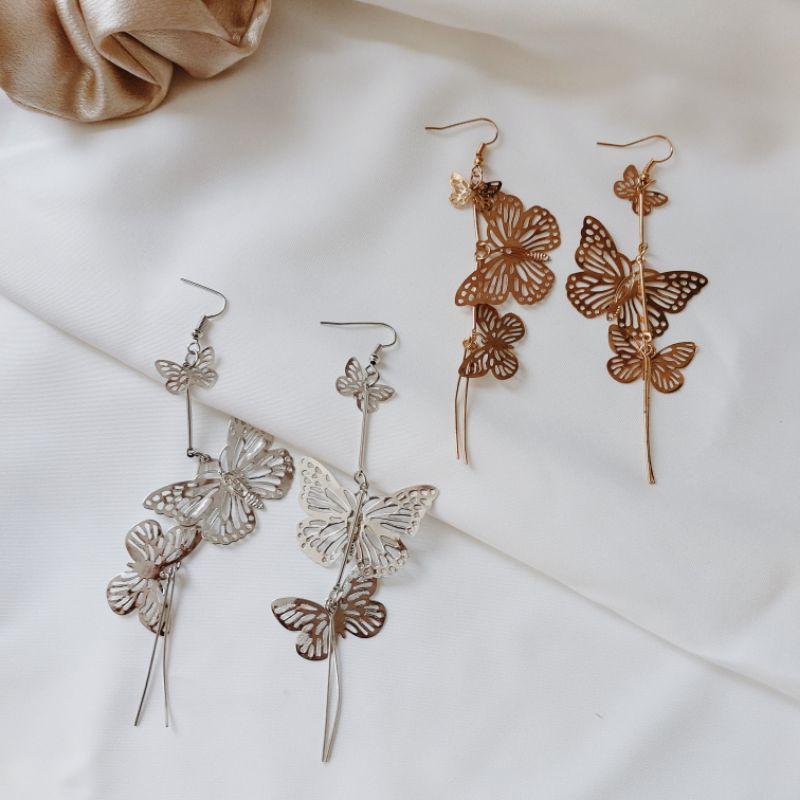 Butterfly earrings, anting gantung kupu-kupu - Shop | Tokopedia