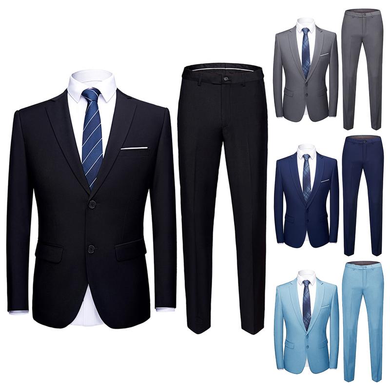 Blioasagj-Set blazer dan seluar lengan panjang, Sut formal dengan ...