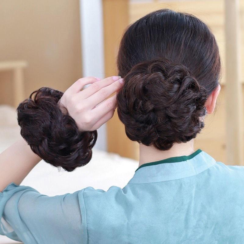 Synthetic Hair Bun Elastic Lazy Curly Hair Fluffy Flower Bud - TikTok ...