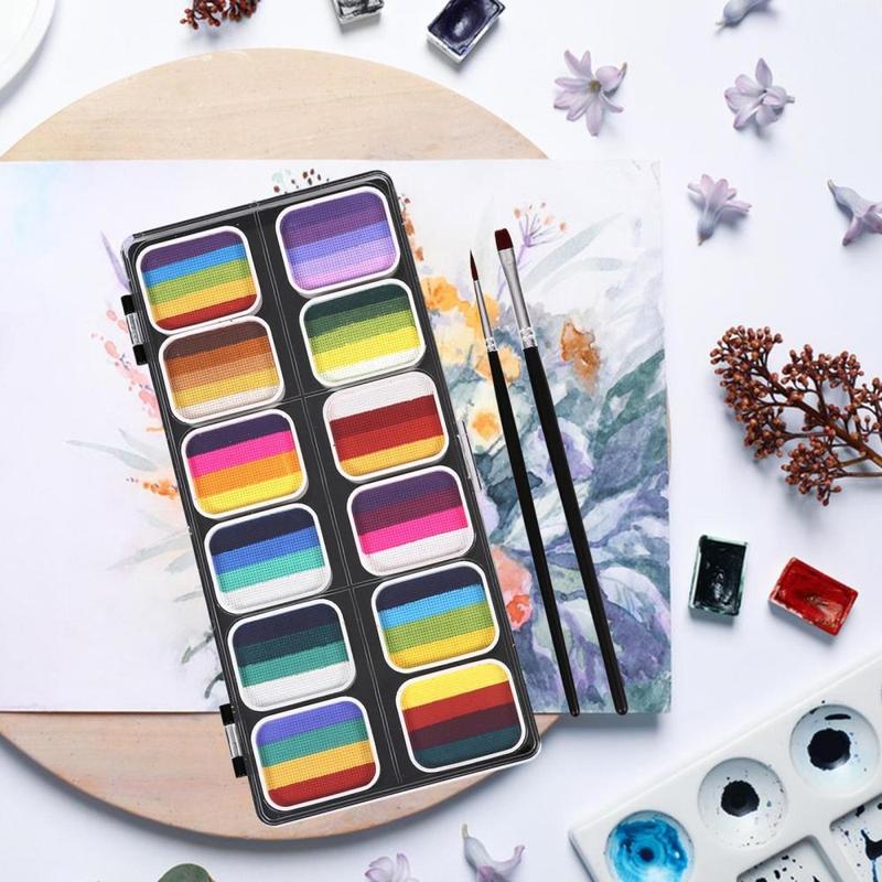 Face Paint Palette Makeup Kit 12 Water based Paints for Cosplay ...