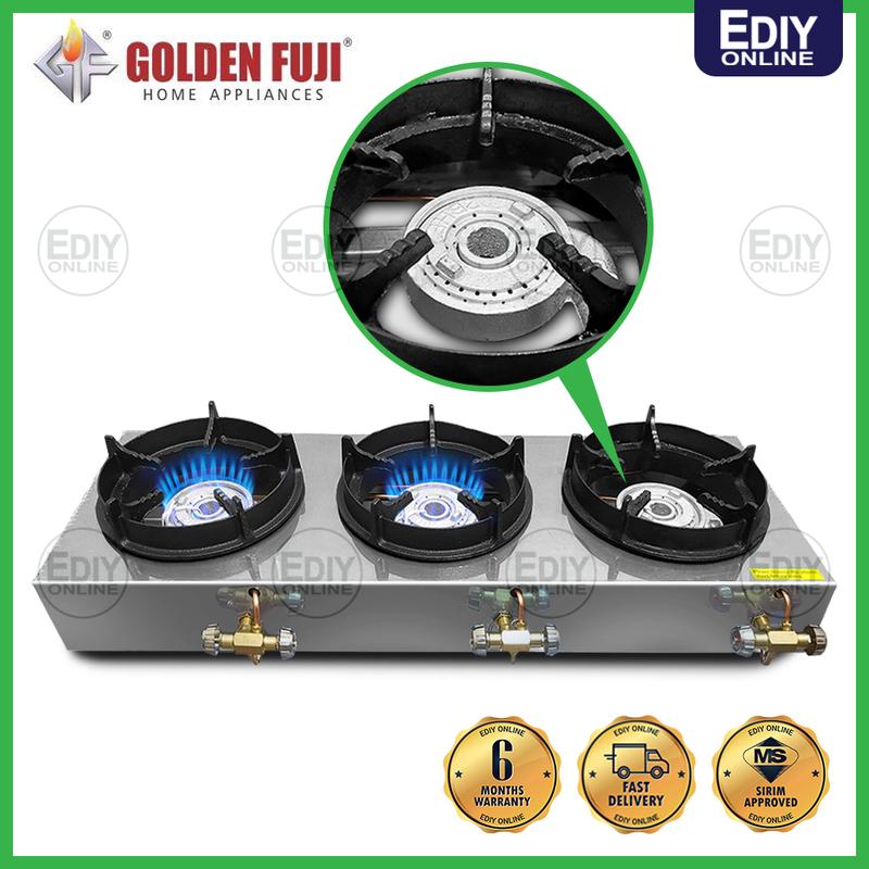 Golden Fuji 3M 3 Burner Gas Stove Cooker HPG High Pressure Commercial ...