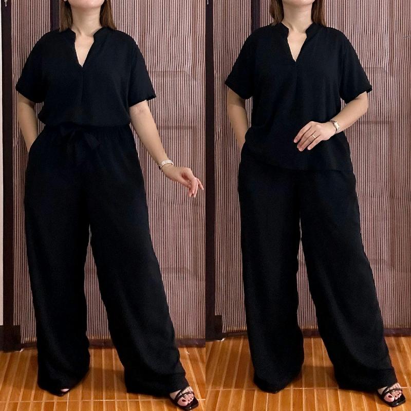 MLS chinese color terno pants with pockets challis fabric womenswear ...