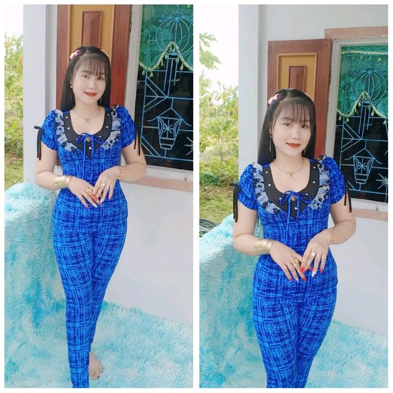Bộ thun cổ tim phối viền ren tay rút quần dài ống ôm - TikTok Shop Vietnam