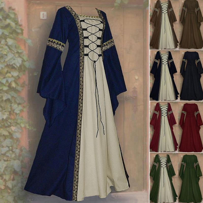 Women Medieval Court Fancy Cosplay Costume Long Sleeve Queen - TikTok ...