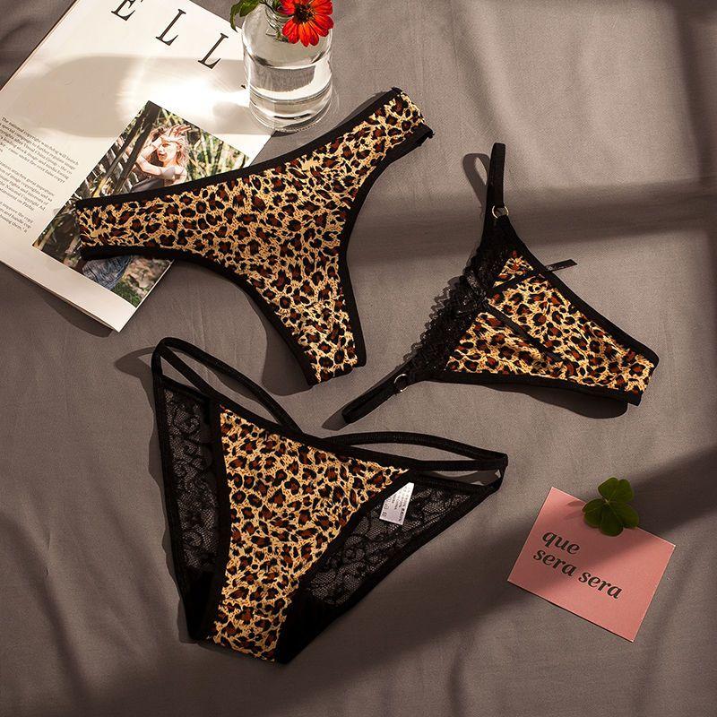 1/3 Pure Sexy Lace Leopard Print Underwear Low Waist Breathable ...