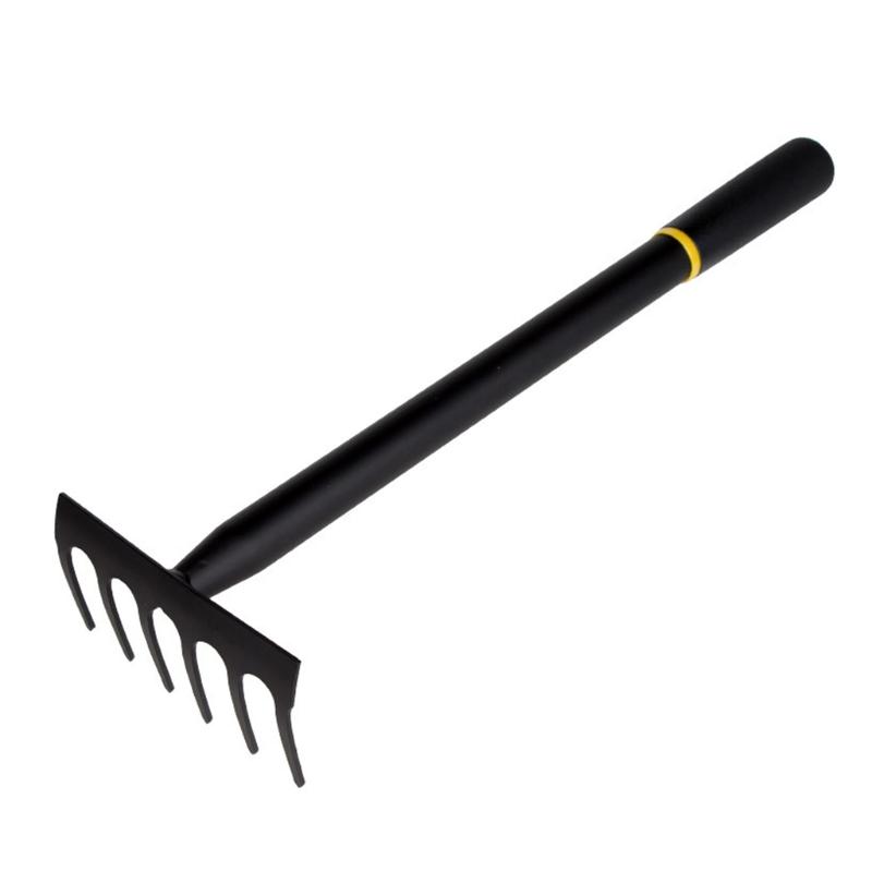 Black Small Rake 6 Tines Manganese Steel Rake Comfortable and - TikTok ...