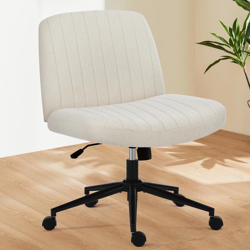 Criss Cross Chair with Wheels, Cross Legged Office Chair Wide Armless ...