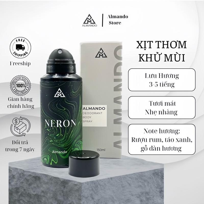 Body Mist Nam Almando , Xịt thơm khử mùi toàn thân nước hoa chính ...