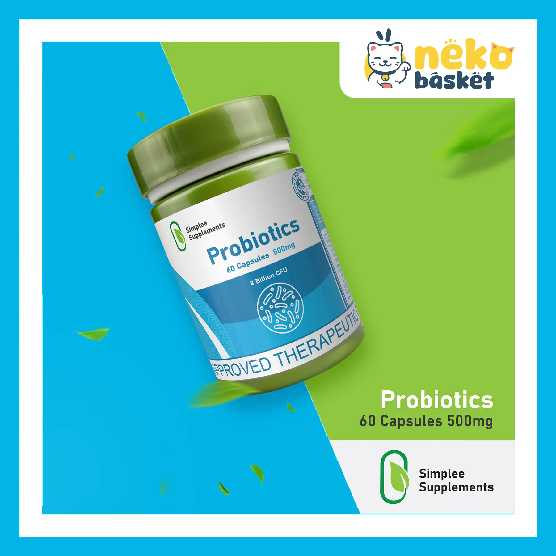 Simplee Probiotics Capsule Supplements – FDA Approved | 500mg | 60 ...