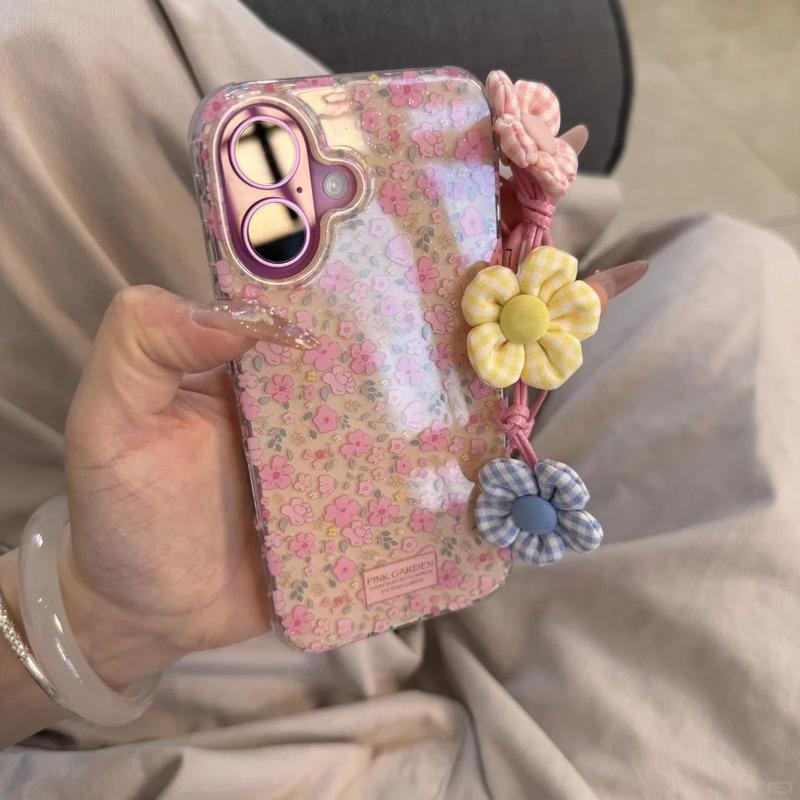 Sarung iPhone, Reka Bentuk Bunga Merah Jambu Pegang Tangan, Sesuai ...
