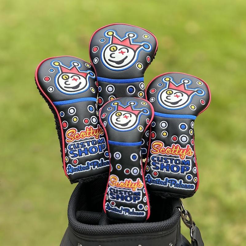 Golf Club Sleeve Clown Golf Embroidery Wooden Pole Sets Semicircle ...
