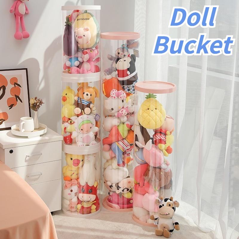 【No zipper/ 4 Sizes 】 Large Capacity Plush Doll Storage Bucket ...