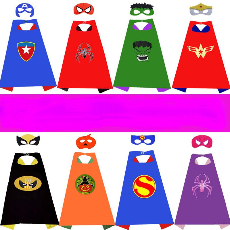 Halloween Superhero Kids Cape Spider-Man Captain America Superman ...