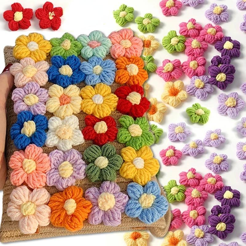 Jahit pada Tampalan, Applique Bunga rajutan tangan, Hiasan Applique ...