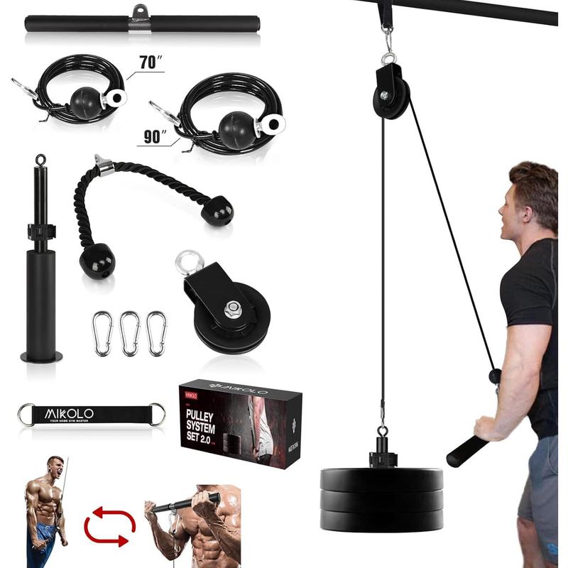 Fitness LAT and Lift Pulley System, Dual Cable Machine(70'' and ...