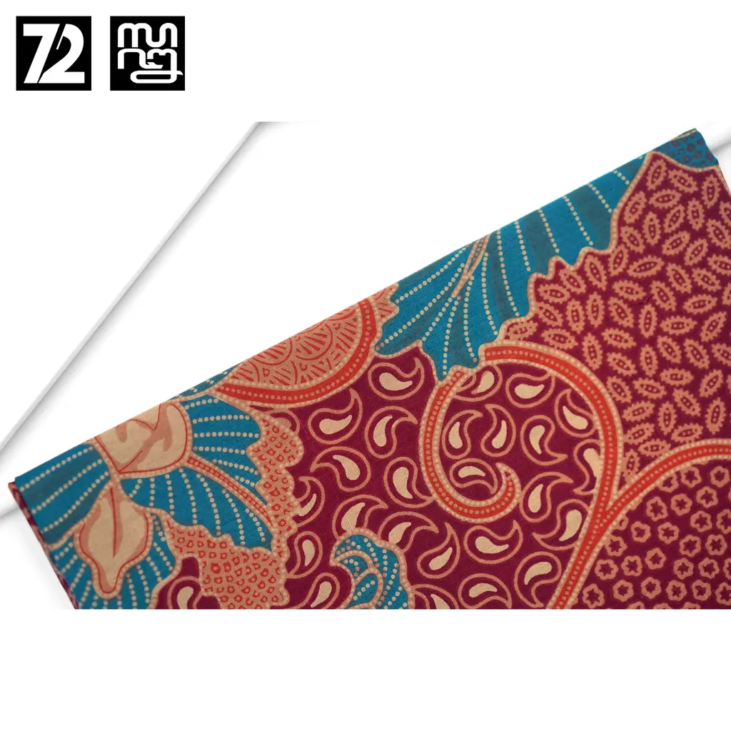 KAIN BATIK PREMIUM Bahan Katun Motif Kembang Bali Warna Merah 724030 ...