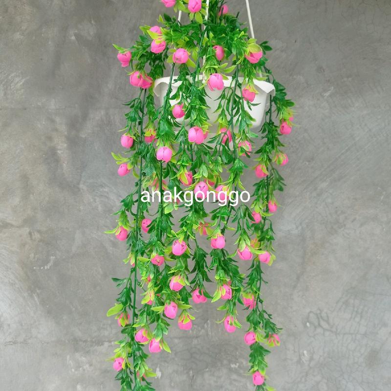 Bunga Plastik Artificial Vernalya Priti Pink Juntai dan Set Pot - Shop ...
