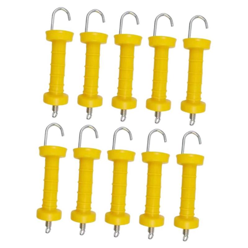 10 Pieces Electric Fence Spring Gate Handles Insulators for Livestock ...