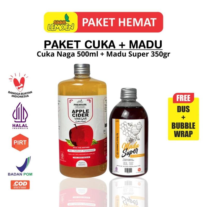 SUUR LEMOEN Paket Cuka Apel 500 ml Madu Hutan Super 350 gram - Shop ...