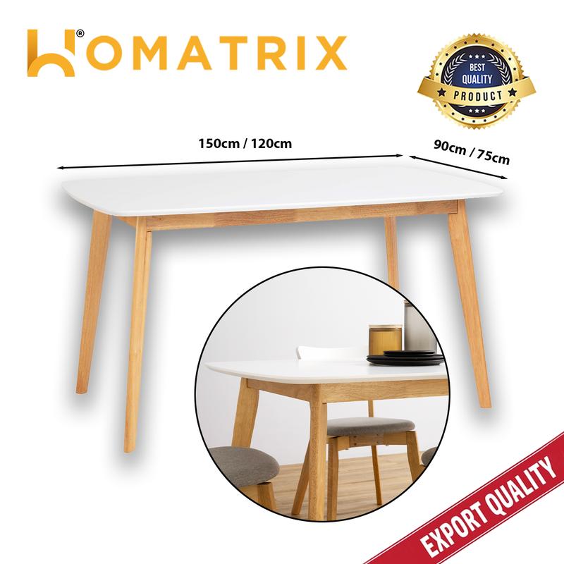 HOMATRIX Wooden Dining Table Set Scandinavian 4 Seater 6 Seater ...