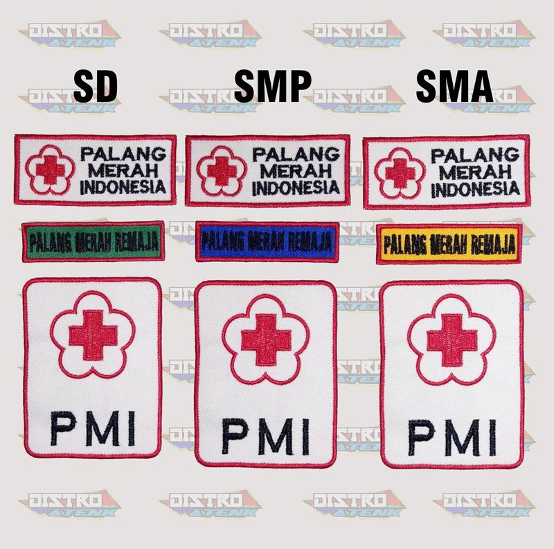 1 Set Atribut Badge Logo PMI PMR Bordir - Shop | Tokopedia