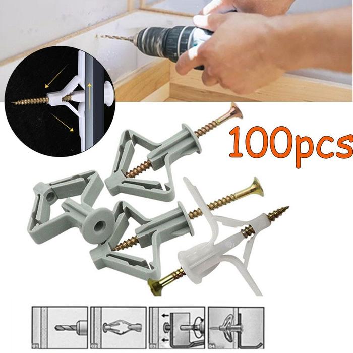 Promo 【100 pcs】Expanding Anchors Aircraft/Butterfly Expansion Bolt Set ...