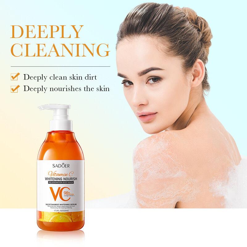 SADOER Vitamin C Body Wash 520ml Whitening Nourish Rejuvenation - TikTok Shop Malaysia