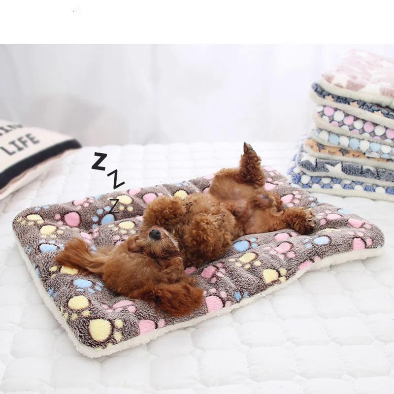 Soft Flannel Pet Mat Dog Bed Winter Thicken Warm Cat Dog Blanket ...