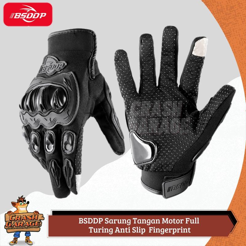 Sarung Tangan Motor Pria Fingerprint Full Jari Turing Anti Slip - Shop ...