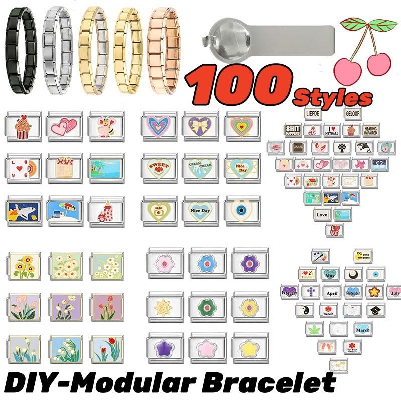 Pesona Gelang Modular Itali, 100PCS, Gaya Popular Panas, Pautan ...