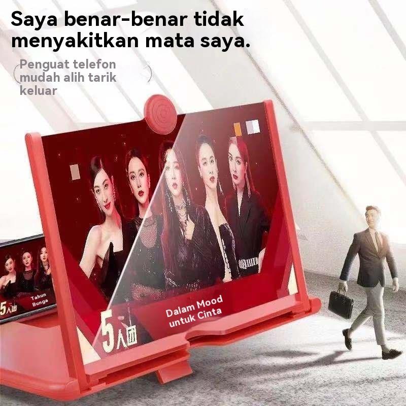 Pembesar Telefon, 12 Inci, Terkini, Pembesar 3D HD, dengan Sokongan ...