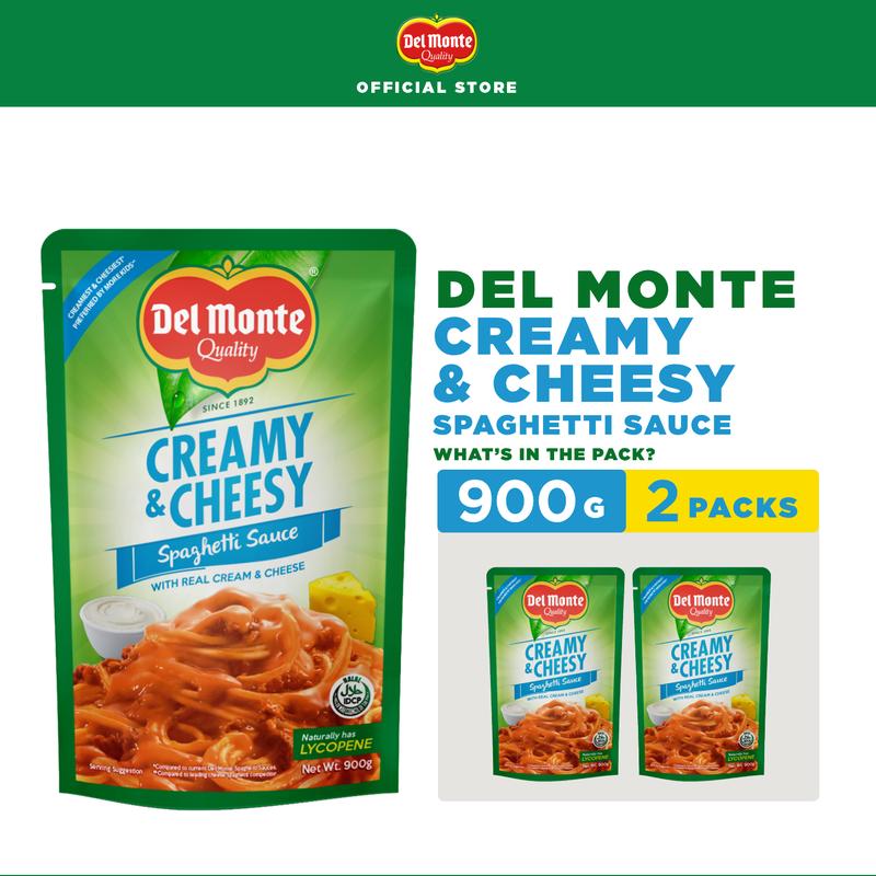 DEL MONTE Creamy & Cheesy Spaghetti Sauce - 900g x2 (32 servings ...