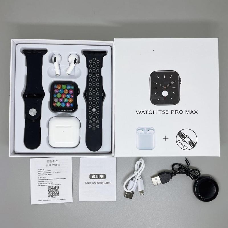 Jam Tangan Pintar, T55 Pro Max Asal, dengan Fon Telinga Pro 4, - TikTok ...