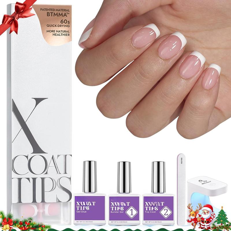XCOATTIPS Nails - Extra Short Square Tips with Gel, Protecing Duo, Lamp ...