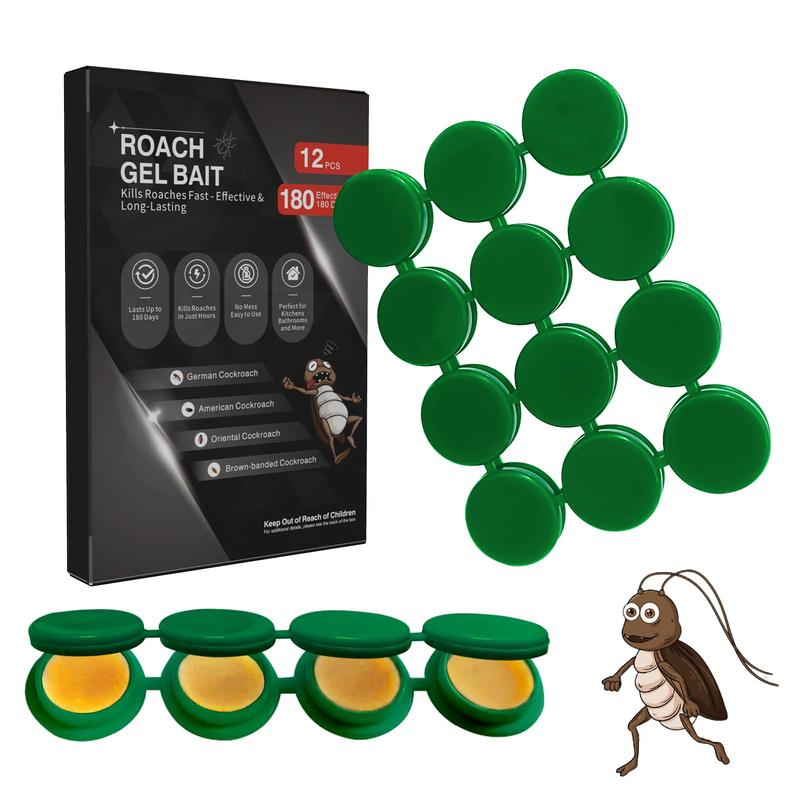 12 Pack Cockroach Gel Bait, Highly Effective Roach Gel Bait Indoor ...