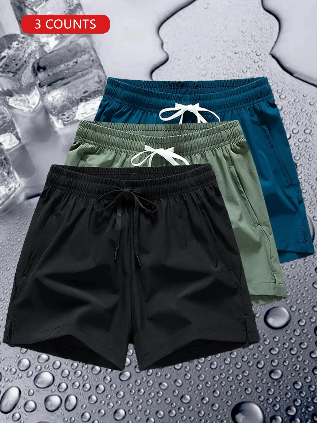 Men's Solid Color Drawstring Waist Shorts, Casual Regular Fi - TikTok Shop
