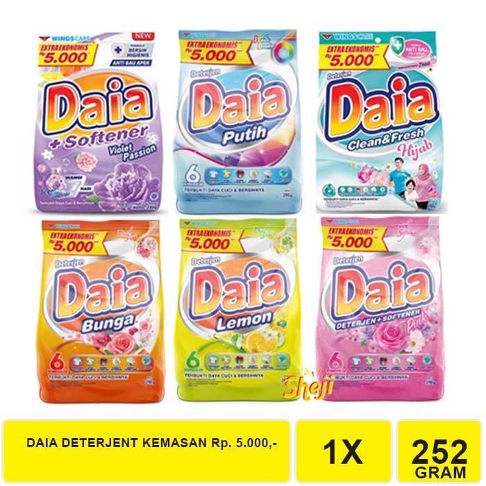 Daia Detergent Bubuk 252 gr/Daia 5000 All Varian - Shop | Tokopedia